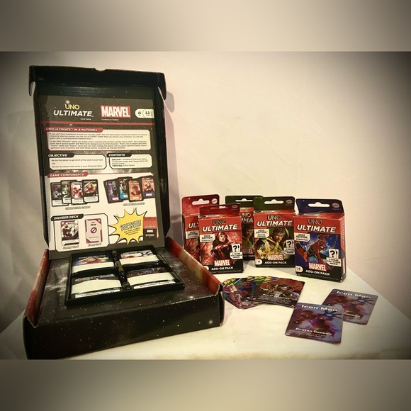 Games | Uno Ultimate Marvel Card Game With Bonus Addon Packs And Super ...